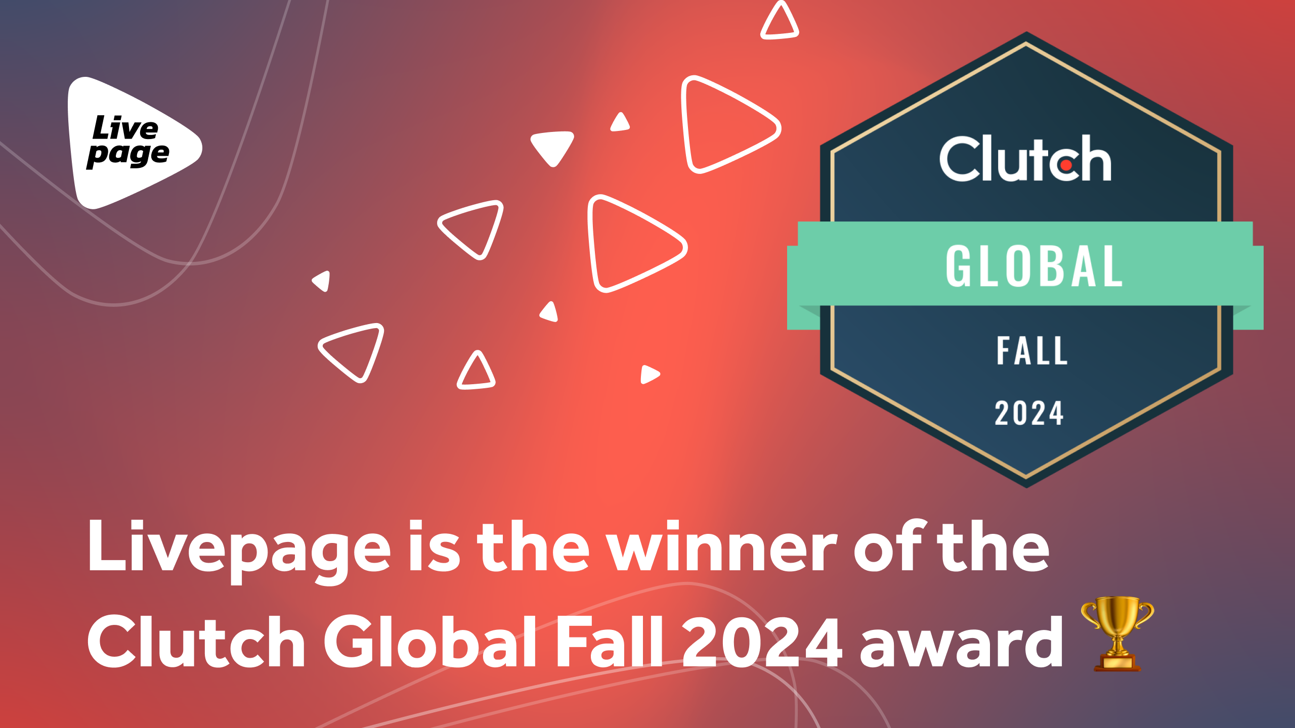 Livepage is the winner of the Clutch Global Fall 2024 award - Livepage